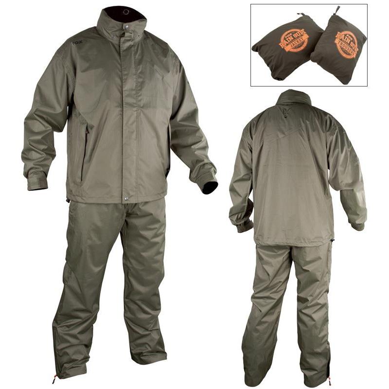 ENSEMBLE VESTE ET PANTALON IMPERMEABLE HOMME FOX CARP RAIN SUIT - KAKI