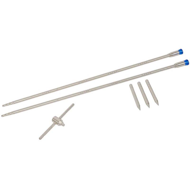 Kit de piqueta con barrena summit tackle distance stick - stainless