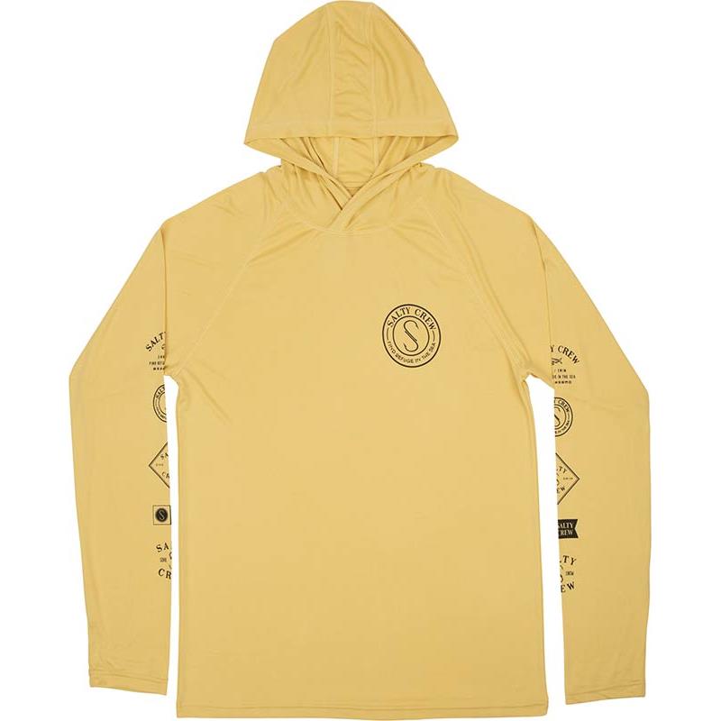 Sweat homme salty crew palomar pinnacle tech hood - jaune